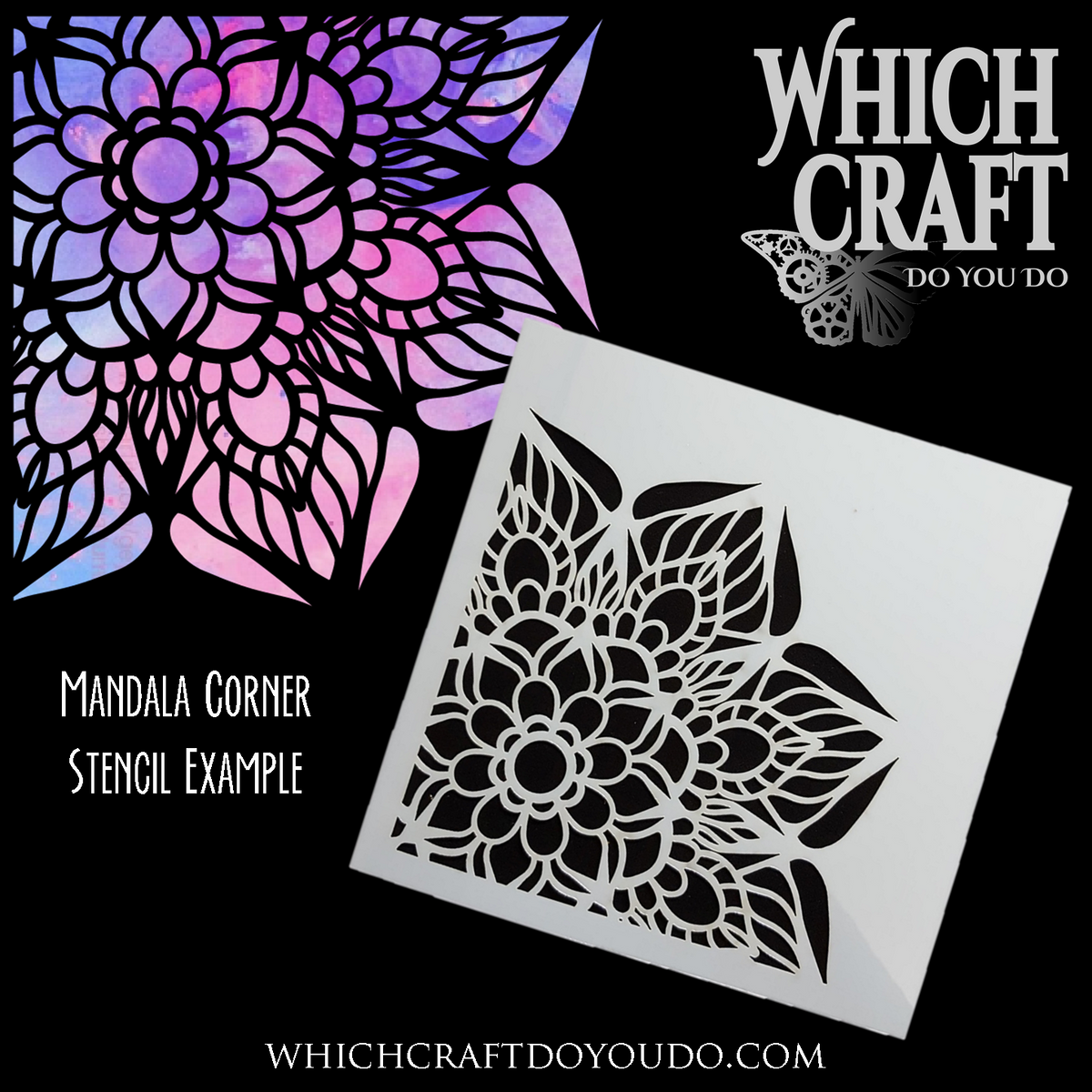 Mandala Corner - Stencil - 150mm x 150mm – Whichcraft Do You Do