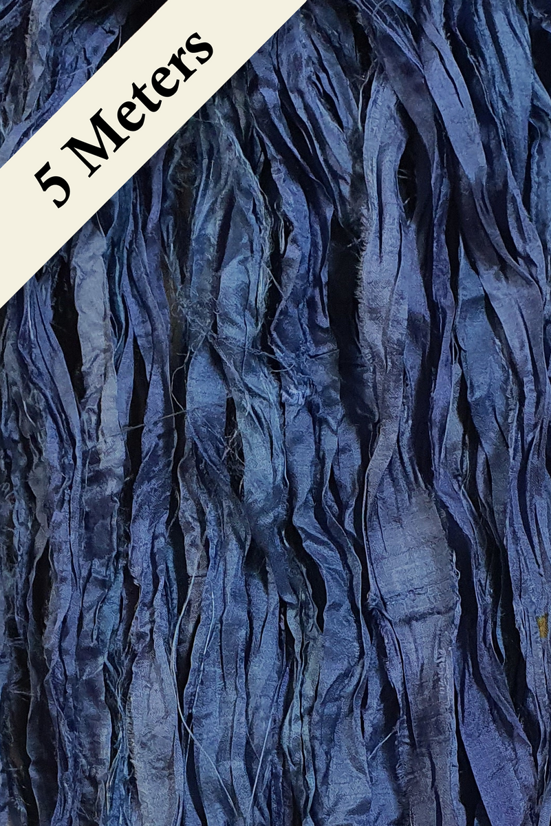 Reclaimed Sari Silk Ribbon - Mariner - 5m Pack – Whichcraft Do You Do