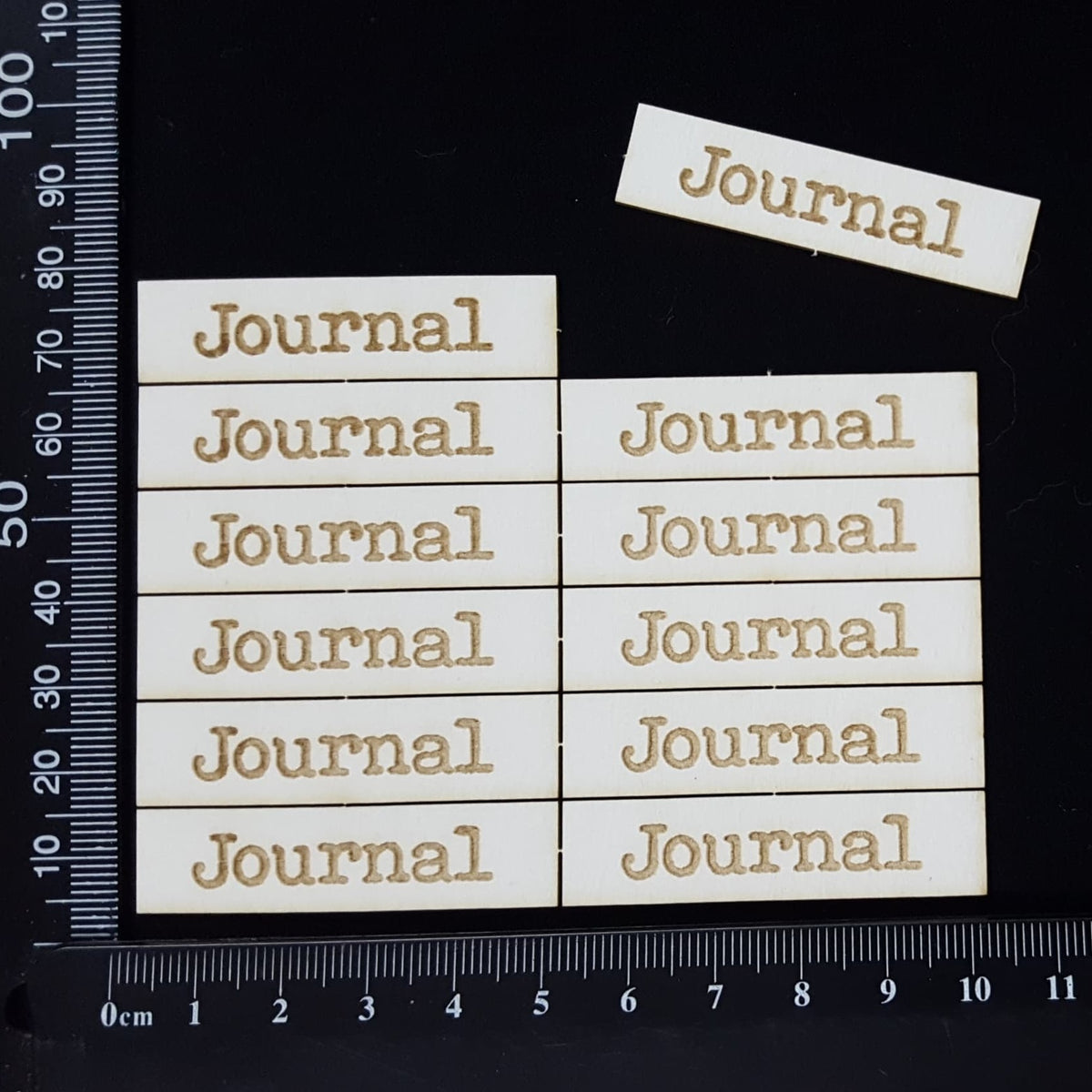 Laser Engraved Word Plates - Journal - Large - Set of 12 - White Chipb ...
