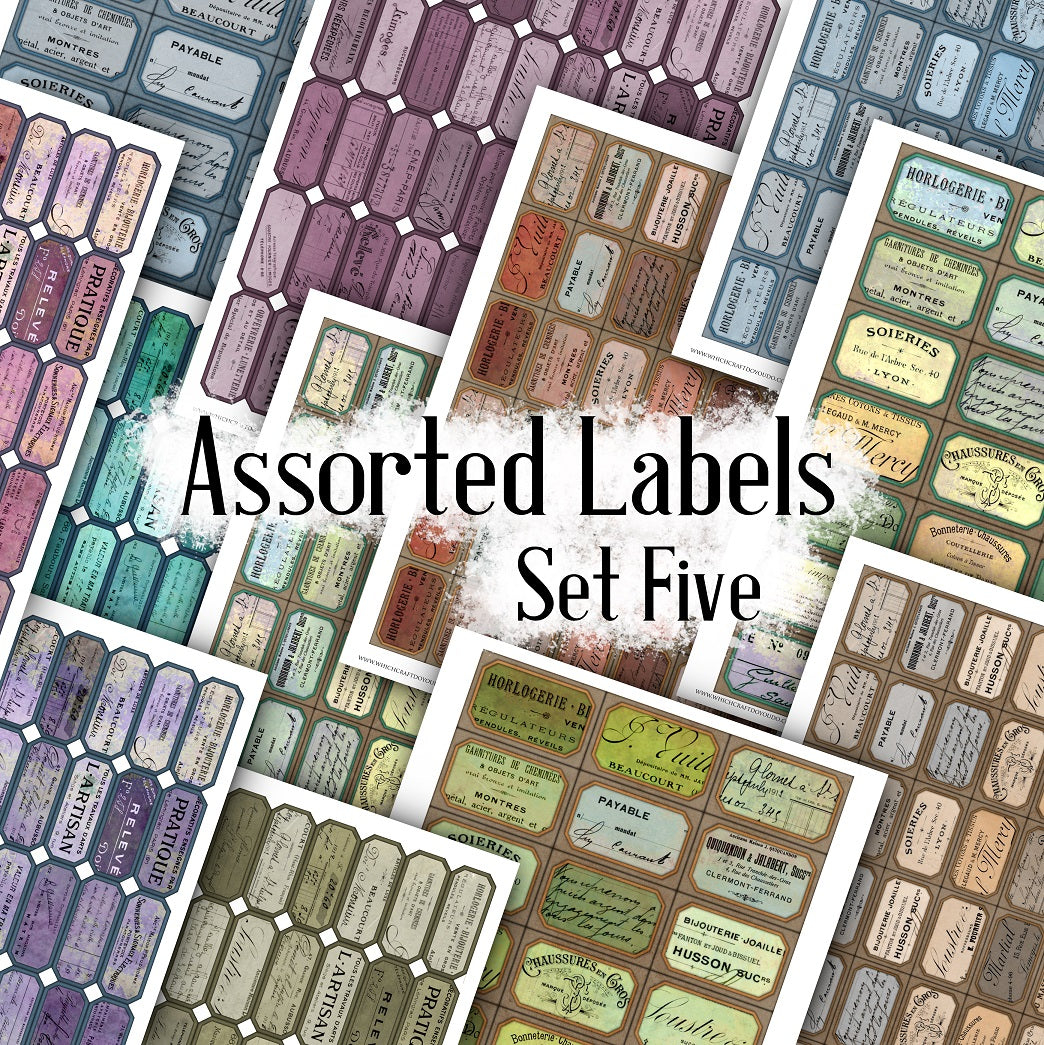 Assorted Labels - Set Five - DI-10223 - Digital Download – Whichcraft ...