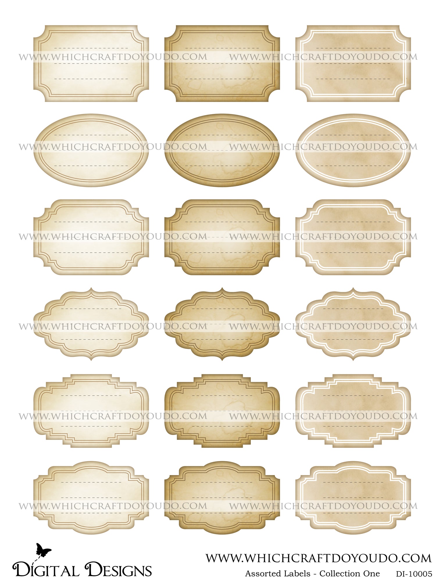 FREEBIE - Assorted Labels - Collection One - DI-10005 - Digital Downlo ...