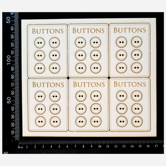 Set of 6 White Chipboard Button Cards – Whichcraft Do You Do