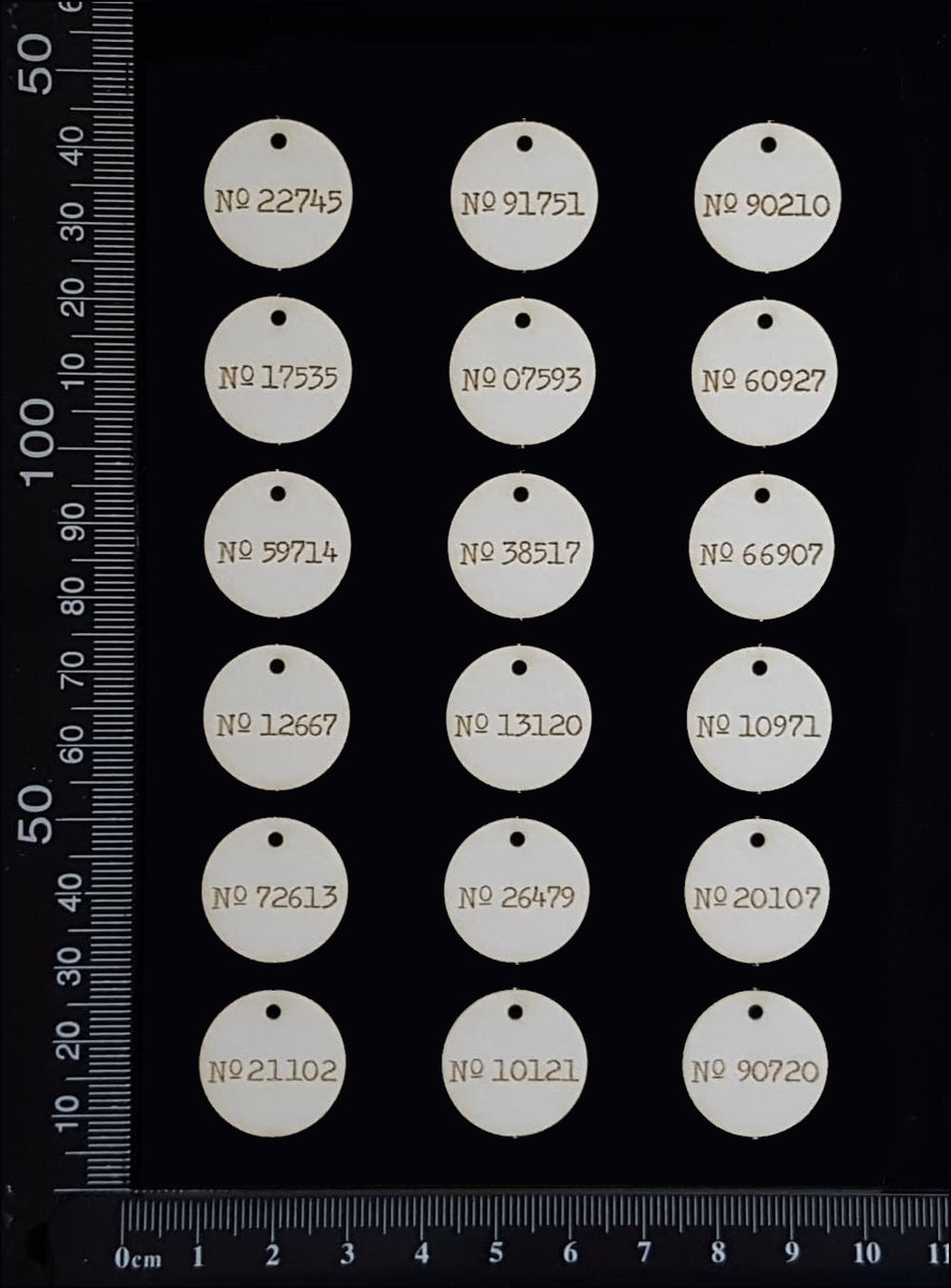 Laser Engraved Circle Number Tags - D - White Chipboard – Whichcraft Do ...