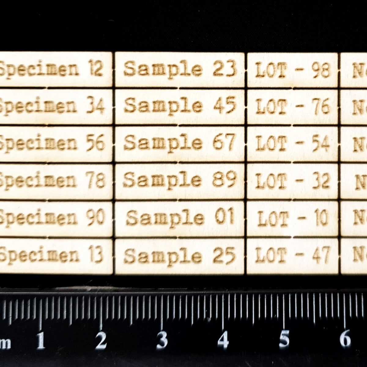 Laser Engraved Specimen Sample Lot & Number Labels - Small - White Chi ...