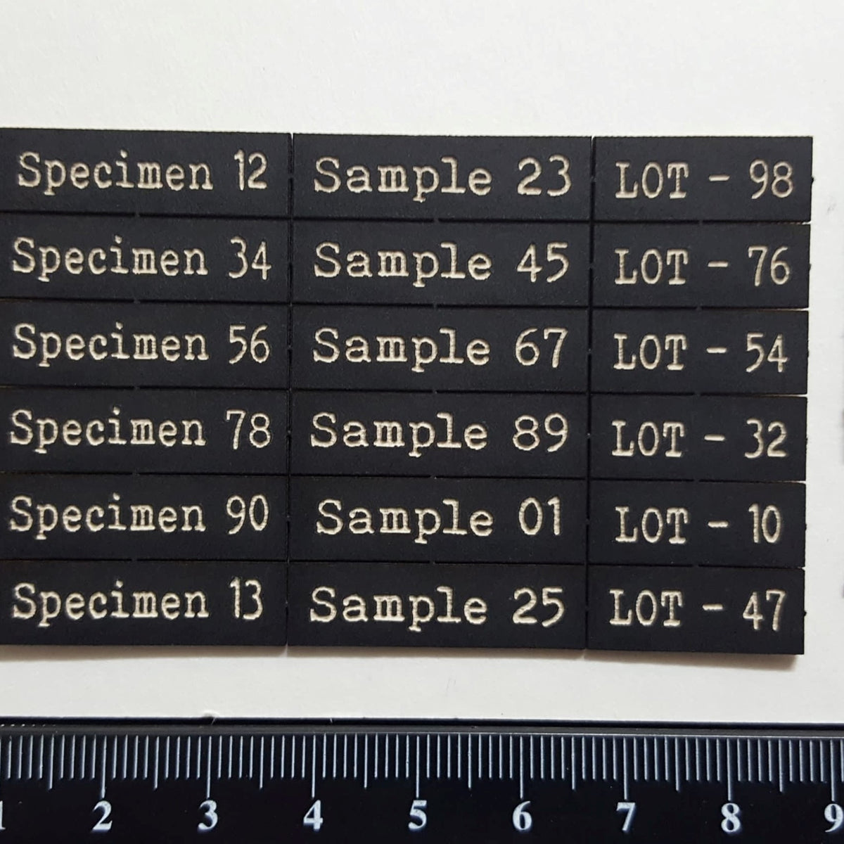 Laser Engraved Specimen Sample Lot & Number Labels – Whichcraft Do You Do
