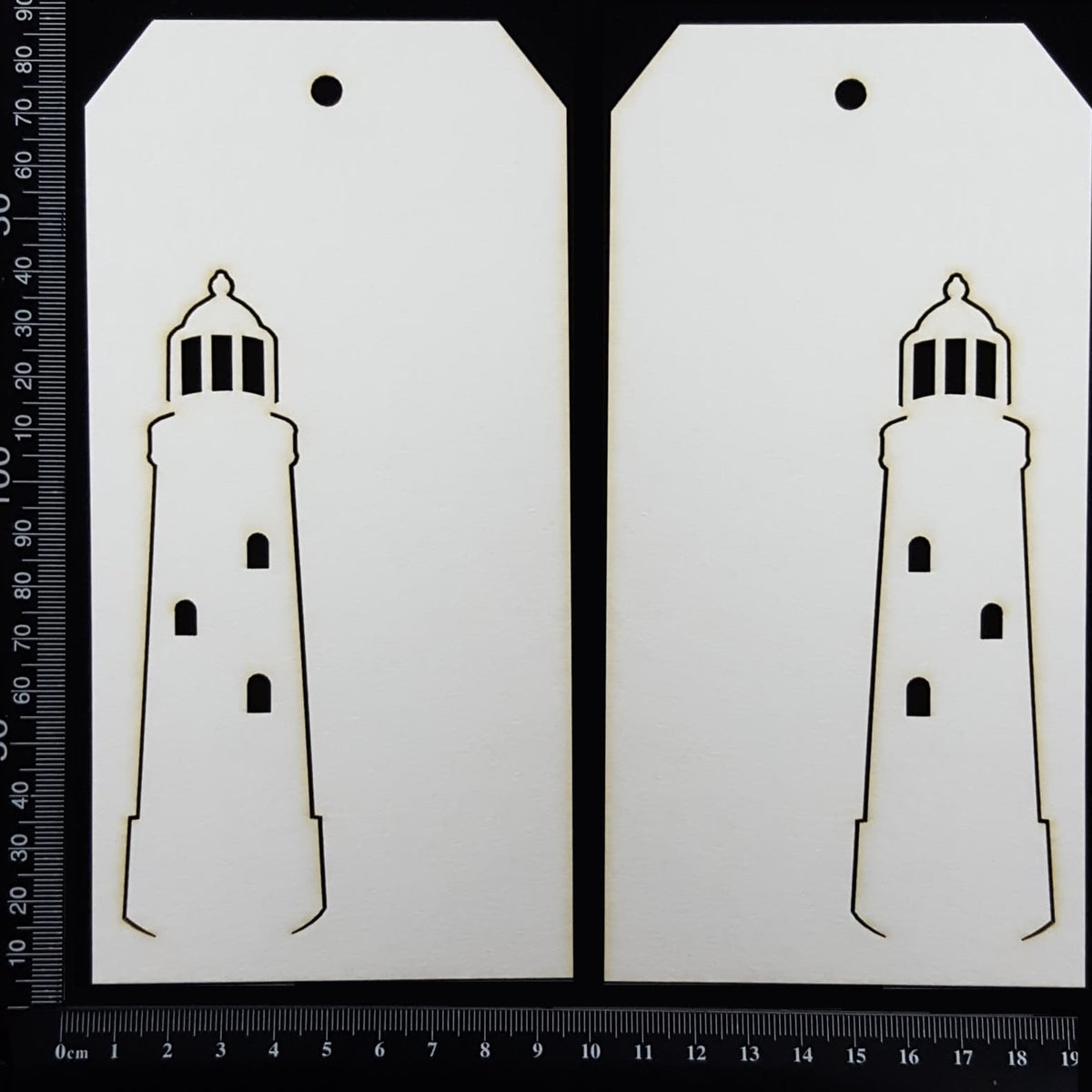 Lighthouse Tag Set - Large - A - White Chipboard – Whichcraft Do You Do