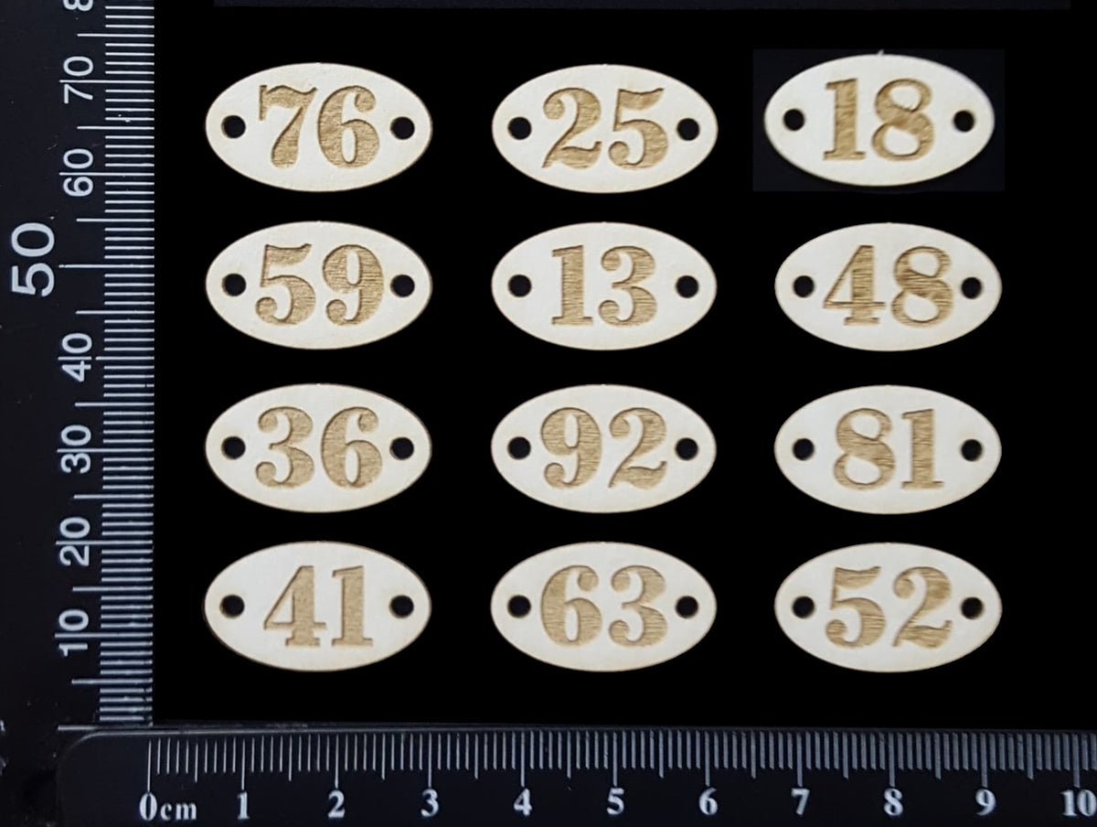 Laser Engraved Oval Number Plates - C - White Chipboard – Whichcraft Do ...