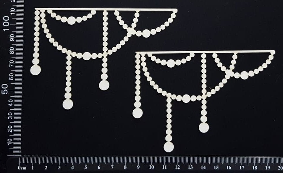 Pearl String Borders Set - B - Small - White Chipboard – Whichcraft Do ...