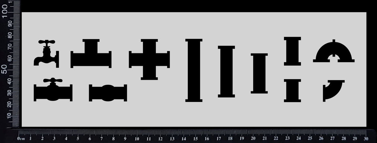 Pipework Elements - Stencil - 100mm x 300mm – Whichcraft Do You Do