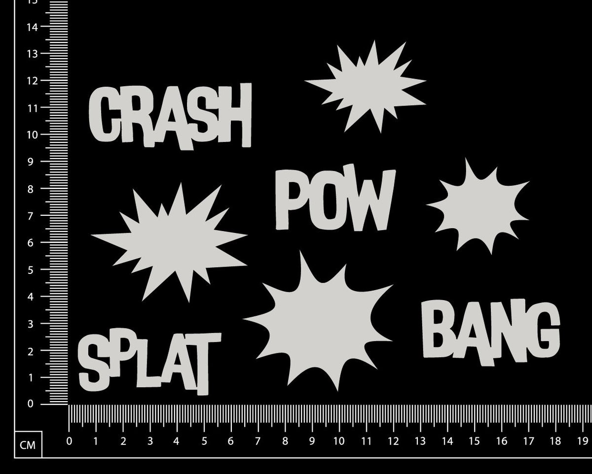 Pow Splat Bang Crash Set - White Chipboard – Whichcraft Do You Do