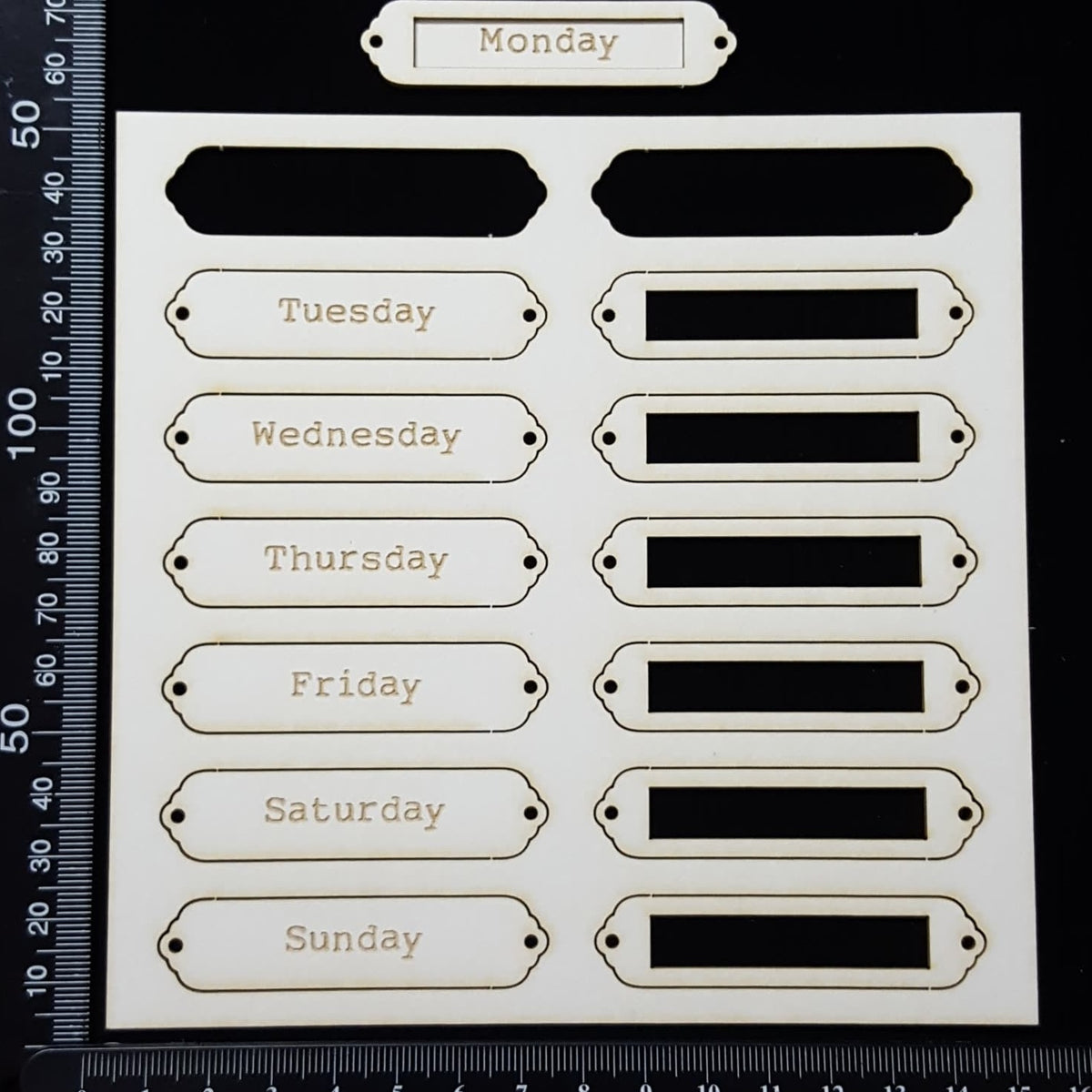 Word Plates - BF - Laser Engraved - Weekdays - White Chipboard ...